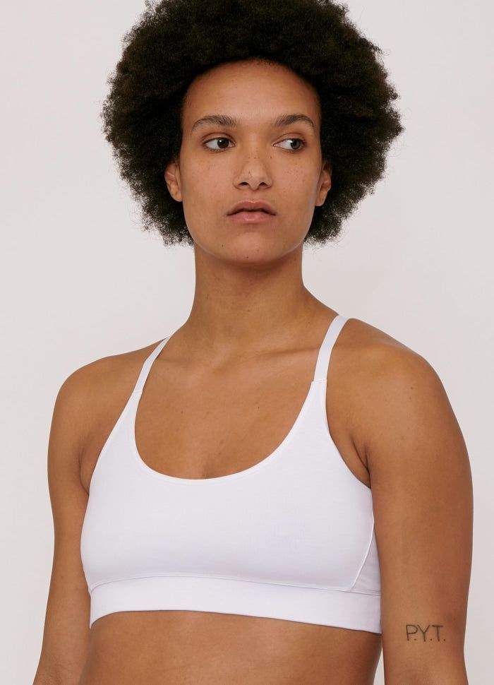 Brassière en coton bio | blanc "white" femme - Organic Basics