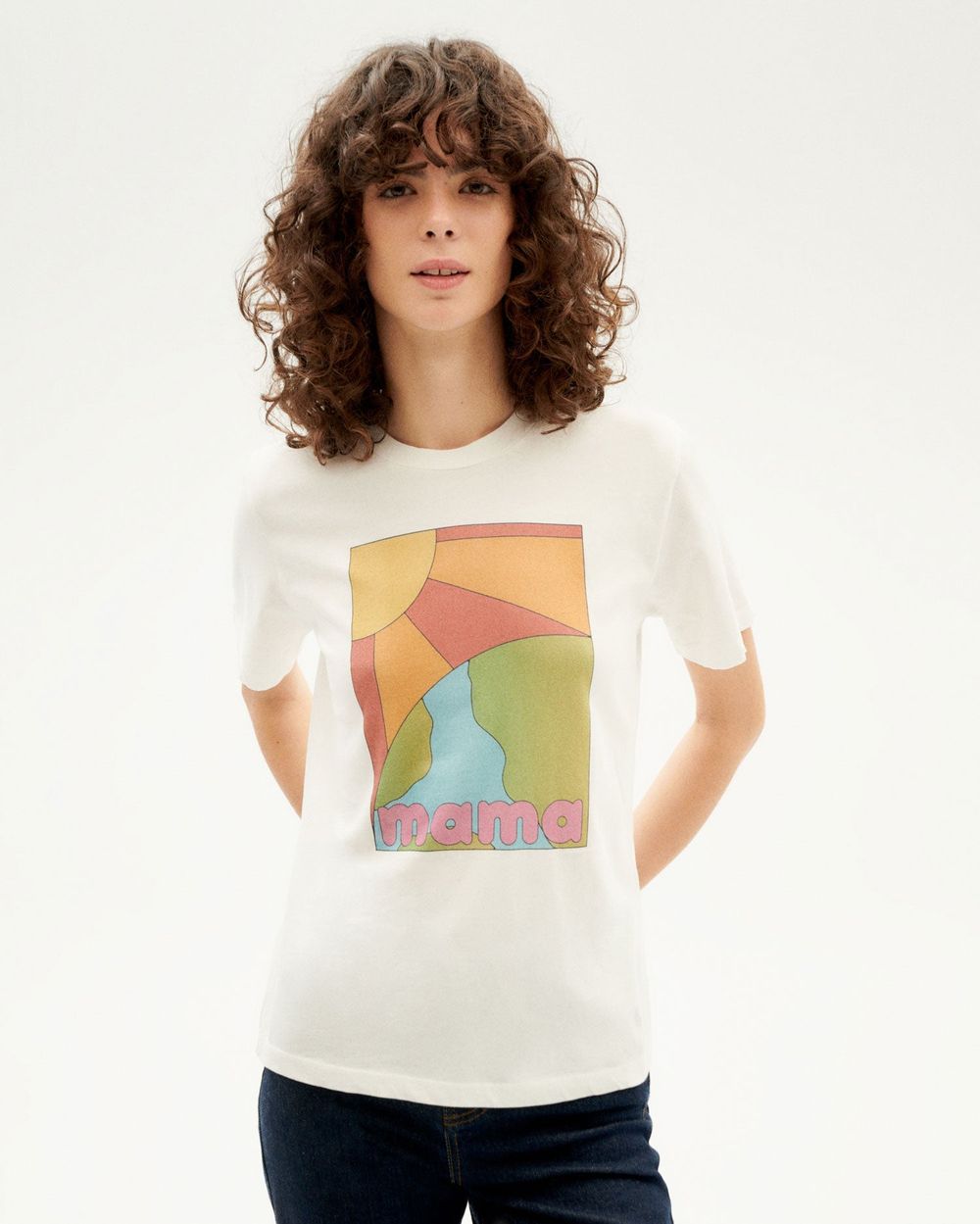 T-shirt blanc imprimé en coton bio - mama juno t-shirt snow white femme