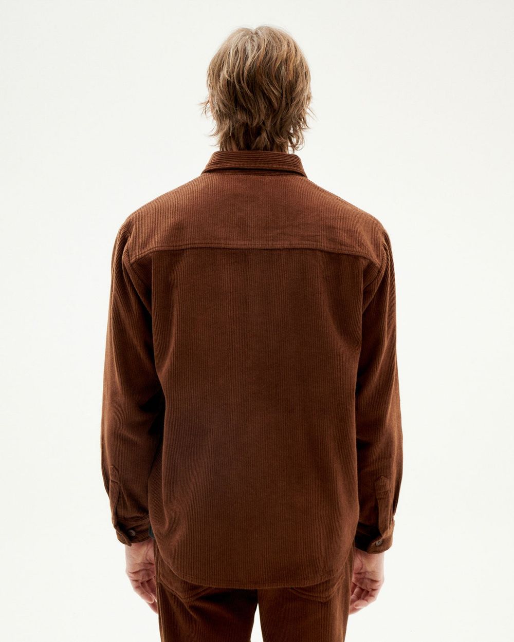 Surchemise velours côtelé en coton bio | marron "chocolate corduroy bes ...