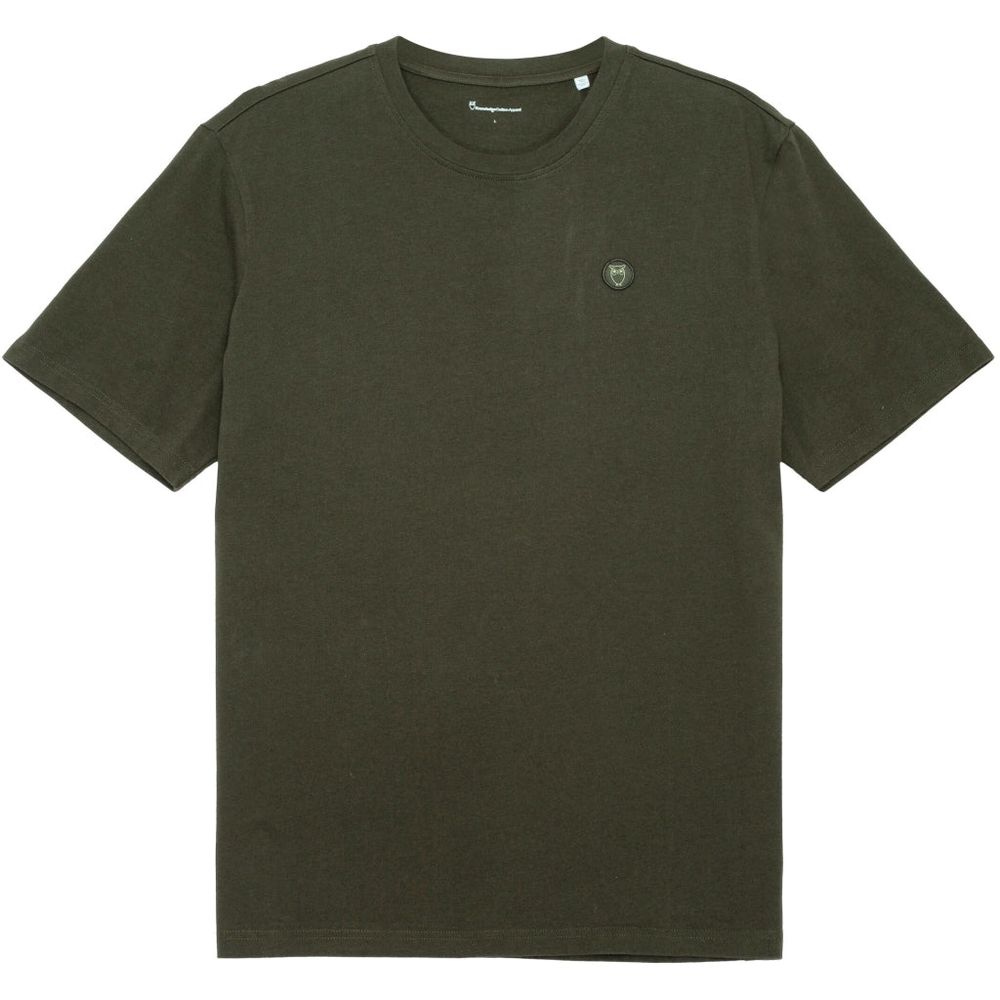 T-shirt à badge brodé en coton bio | vert forêt "badge tee forrest night" 1090 forrest night homme