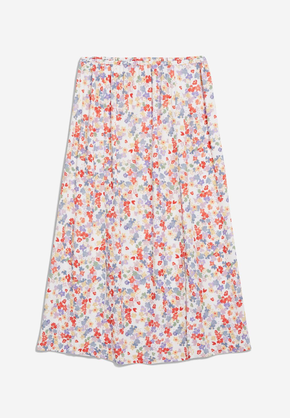 Jupe longue fleurie en ecovero - katinkaa flora confetti white femme