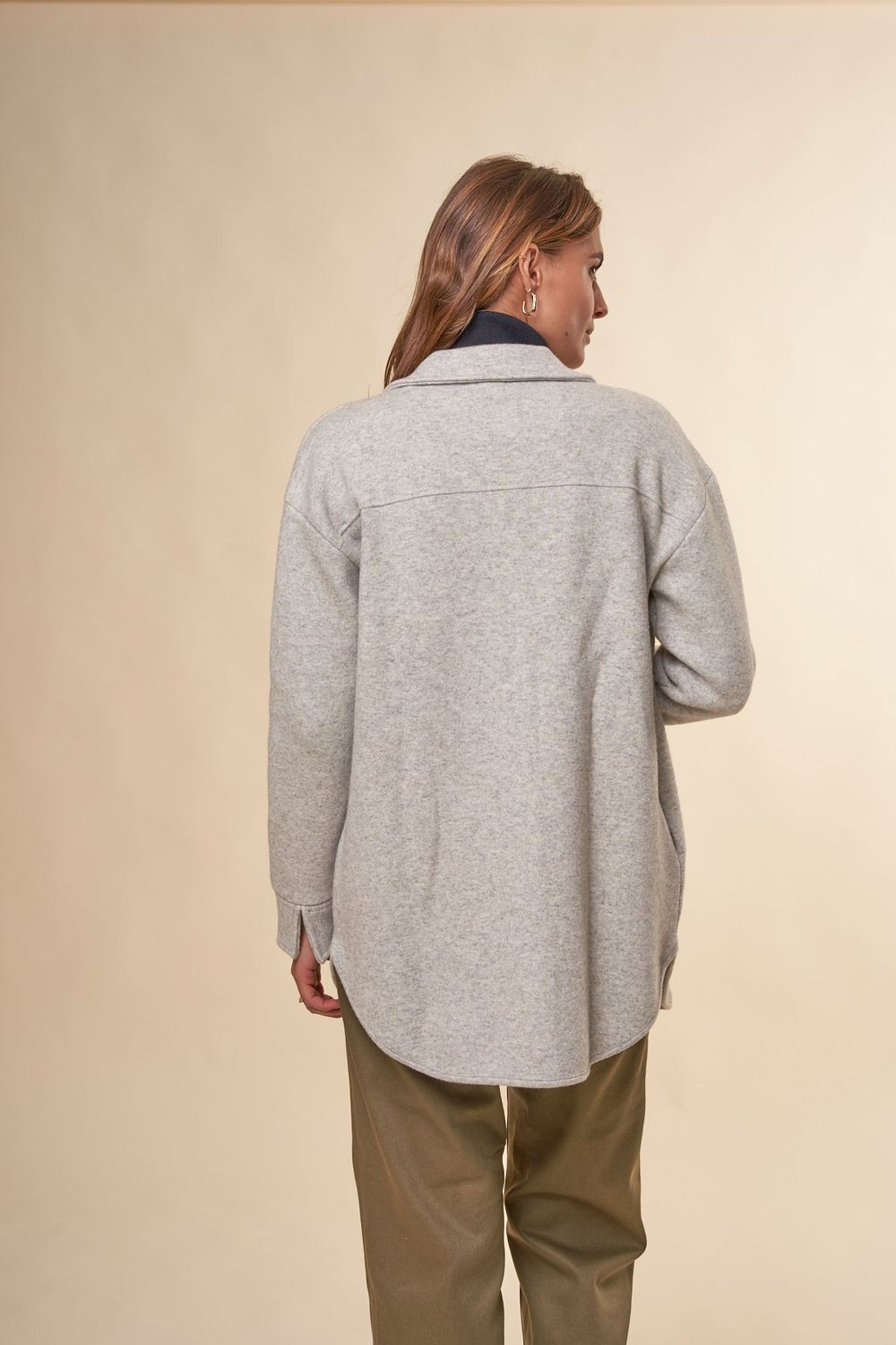 Veste en coton et laine bio | gris clair "almaraa soft light grey ...