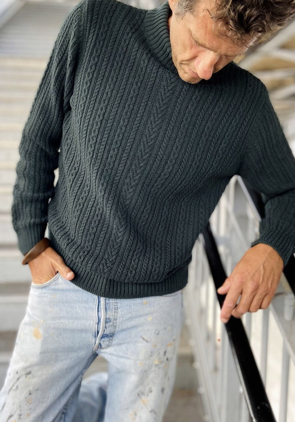 Pull “le new morning” lichen homme - La Mécanique du Pull