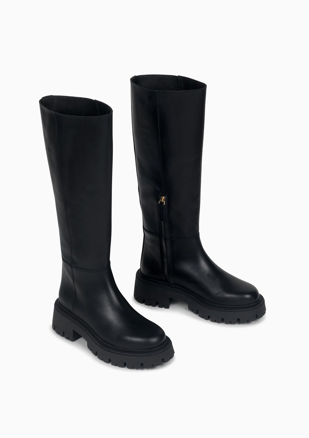 Bottes hautes en cuir certifié | noir "pluie black" femme - Feners