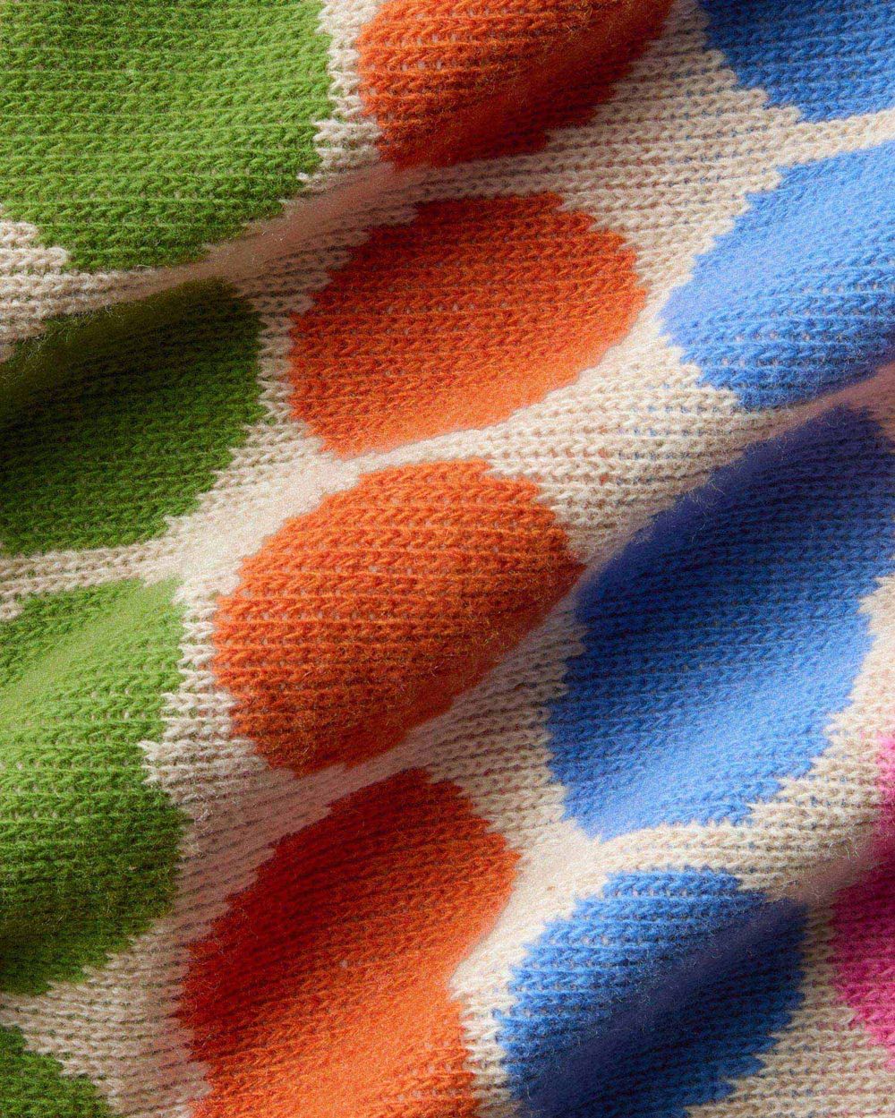 Pull coloré en laine certifiée | multicolore "dots green ops knitted ...