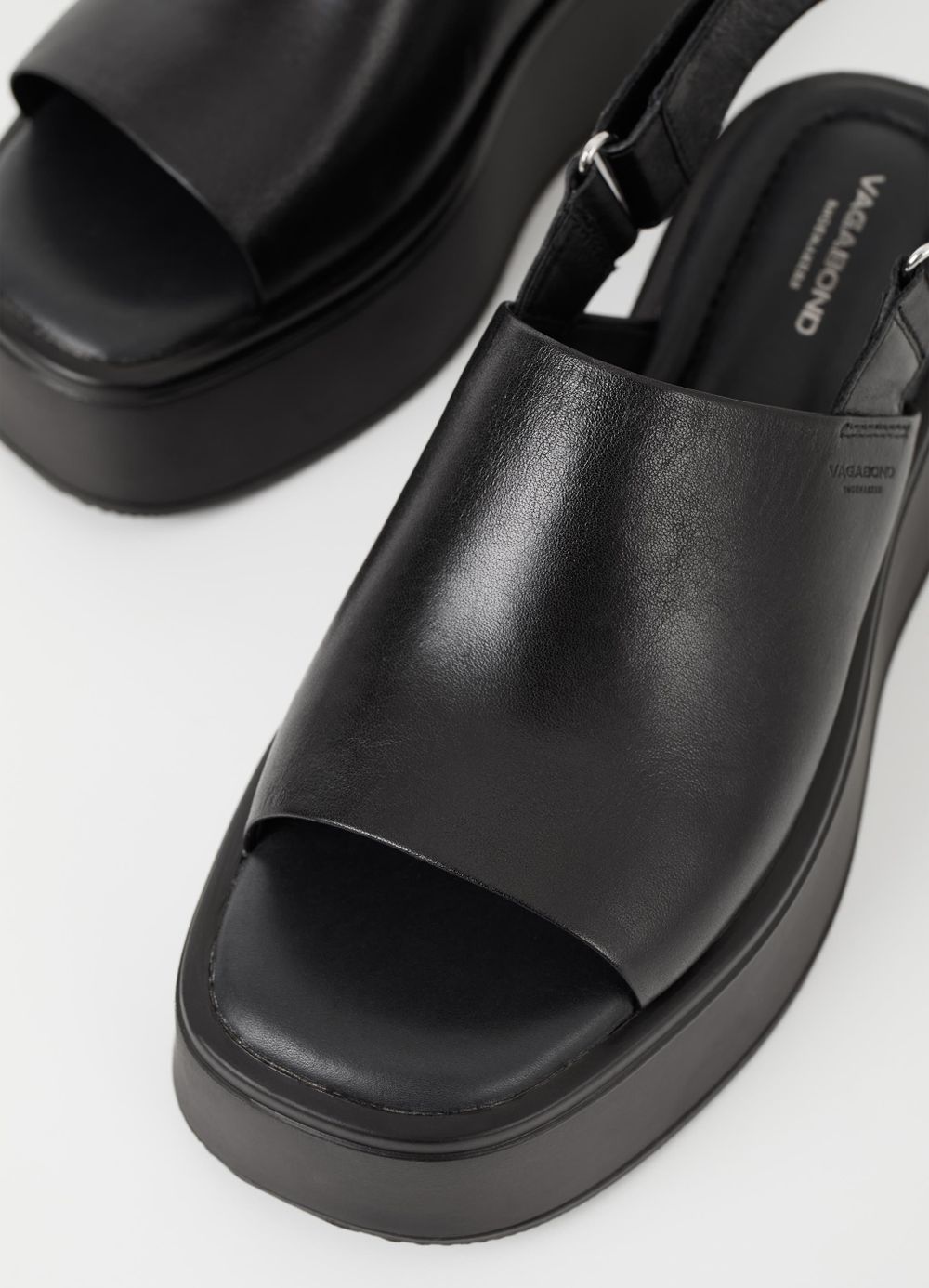 Sandales plateforme en cuir sans chrome | noir "courtney black" Black ...