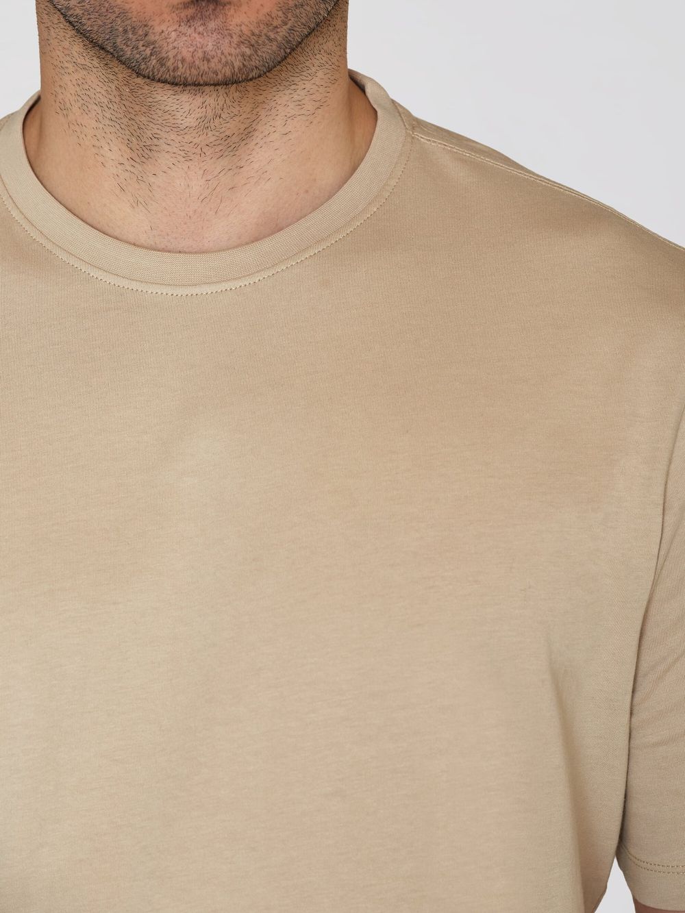 T-shirt en coton bio | beige "basic t-shirt light feather gray" 1228 light feather gray homme