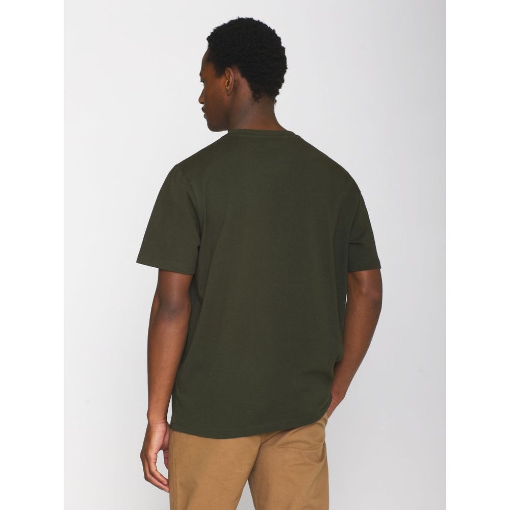 T-shirt à badge brodé en coton bio | vert forêt "badge tee forrest night" 1090 forrest night homme