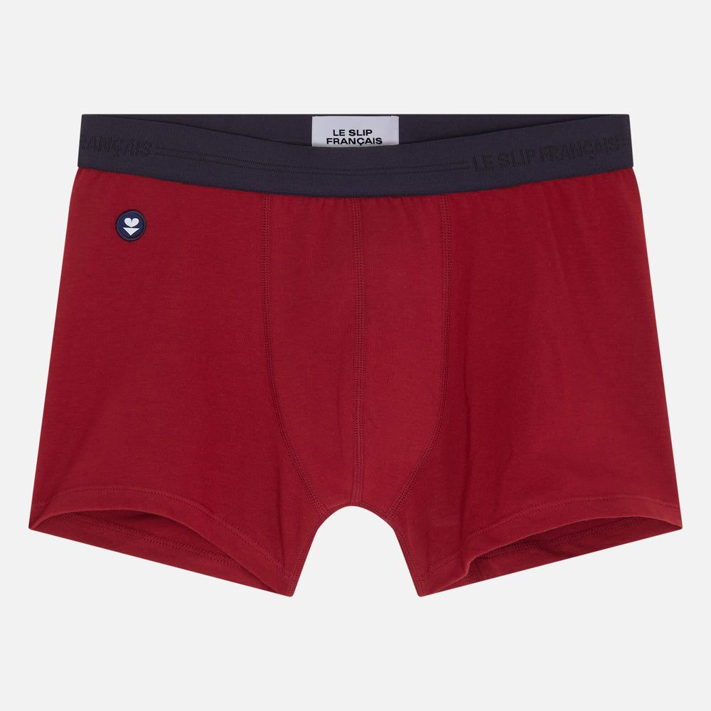Boxer rouge en coton bio - marius - rouge flamboyant homme