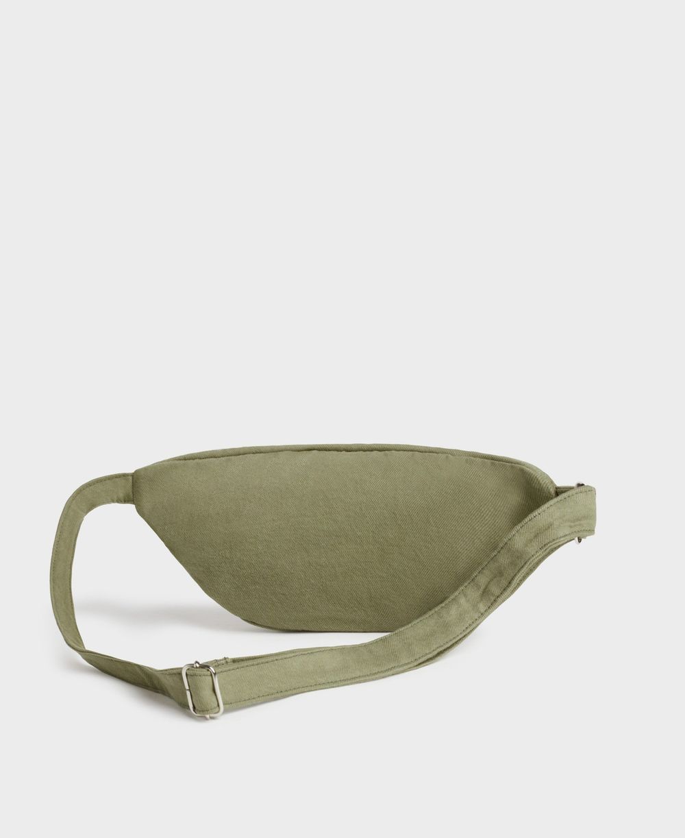 Banane en denim en coton bio | kaki "sunset waistbag kaki" - Wouf