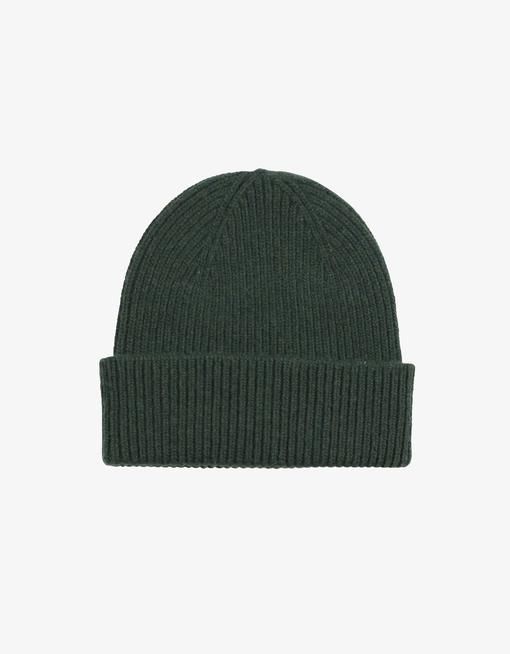 Bonnet vert forêt en laine mérinos recyclée - merino wool beanie hunter ...