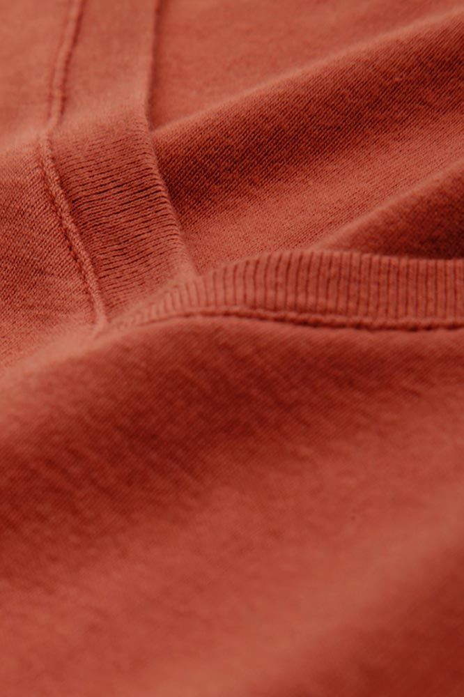 T-shirt col v en coton bio - terracotta "amarissa terracotta" femme