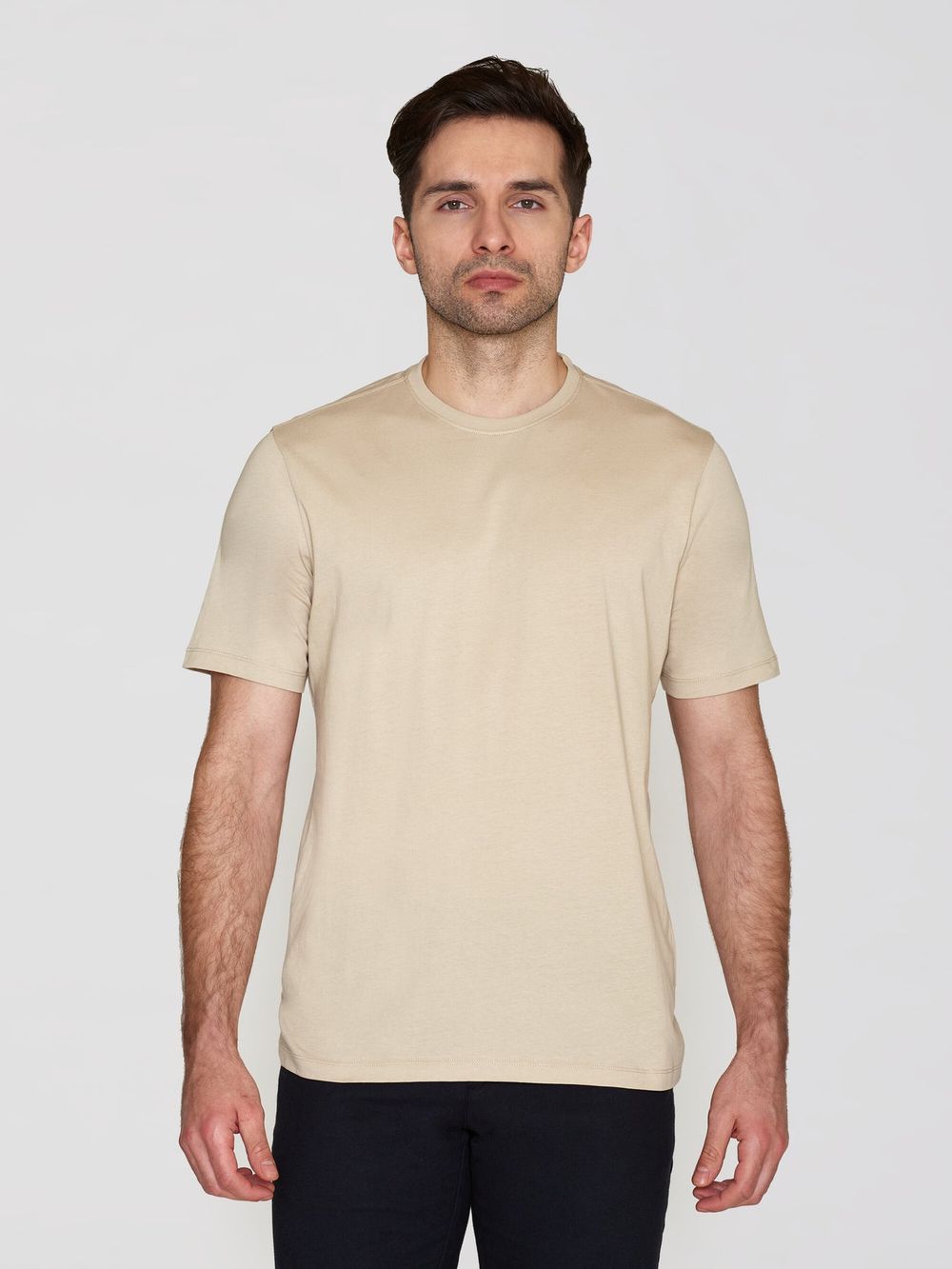 T-shirt en coton bio | beige "basic t-shirt light feather gray" 1228 light feather gray homme