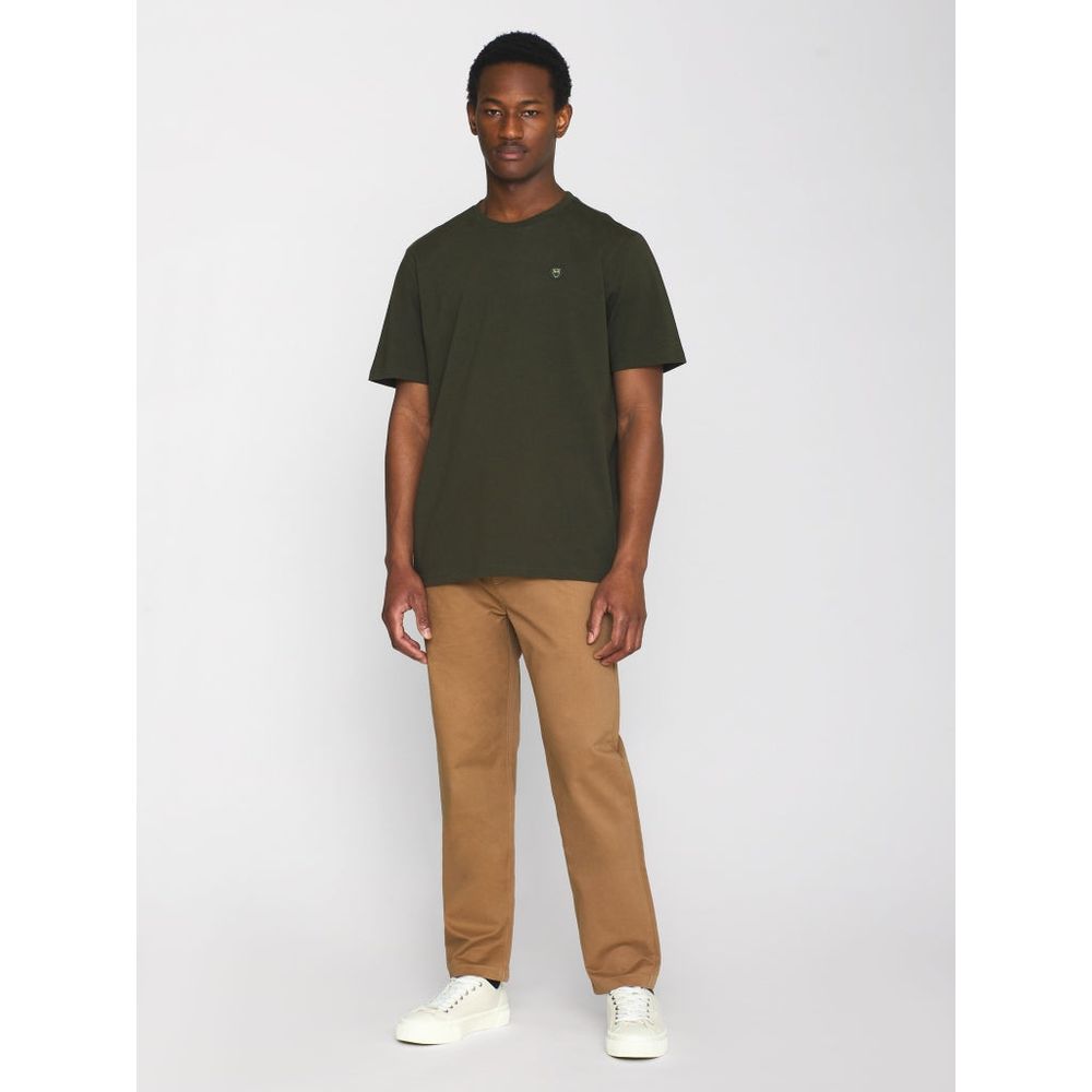 T-shirt à badge brodé en coton bio | vert forêt "badge tee forrest night" 1090 forrest night homme