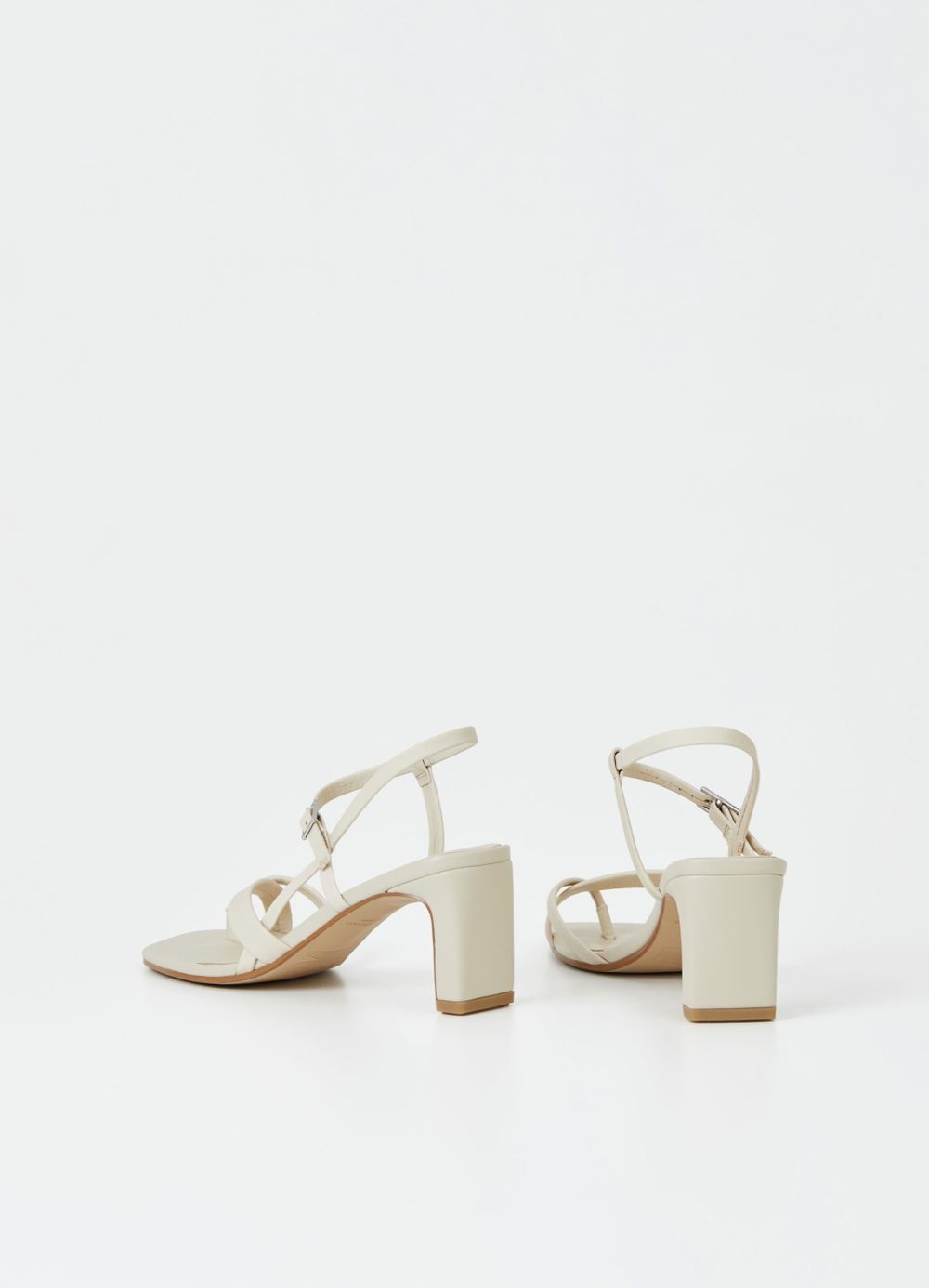 Sandales à talons en cuir certifié | écru "luisa offwhite" femme - Vagabond