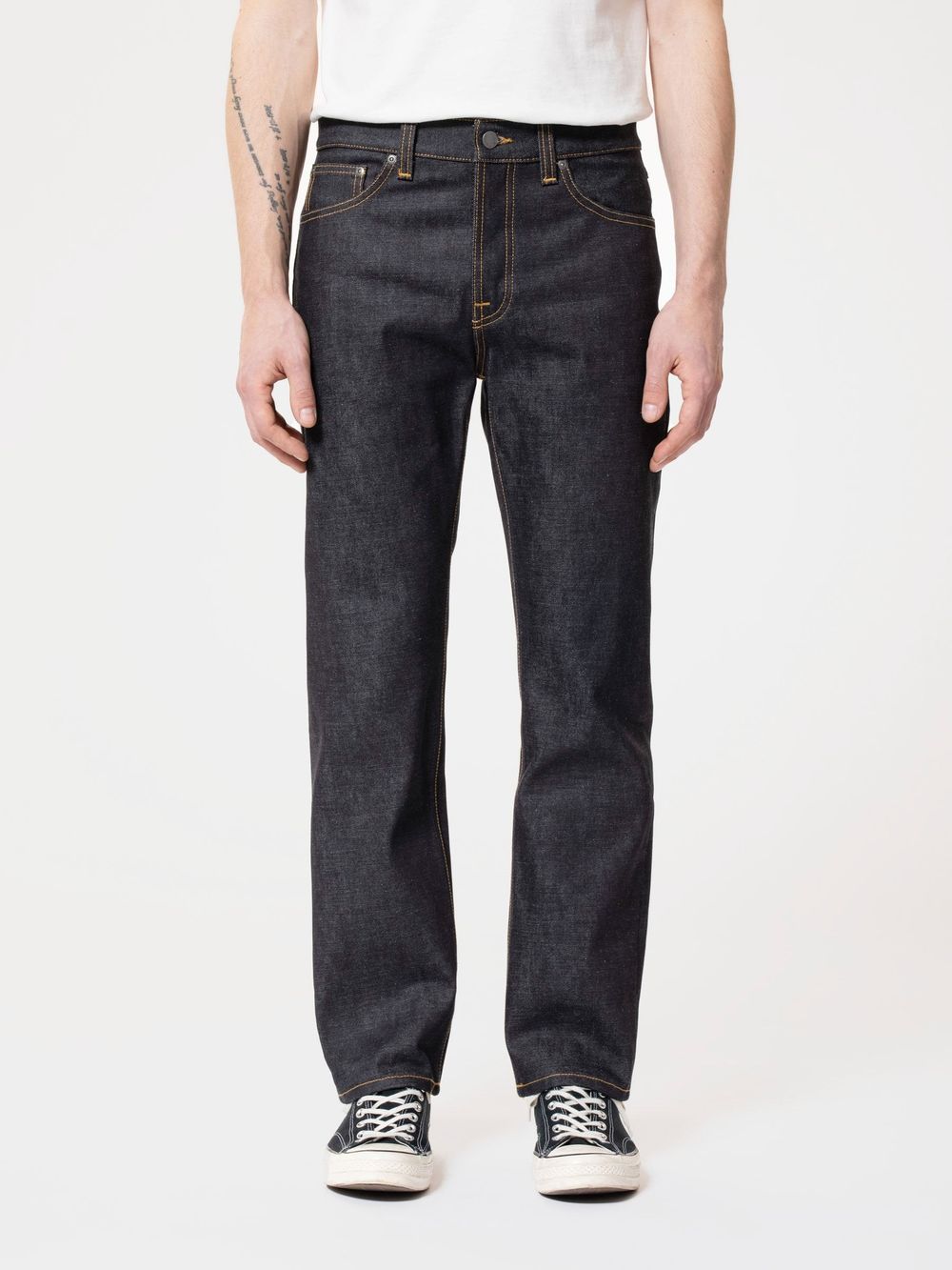 Jean droit indigo brut en coton bio - rad rufus dry deluxe homme