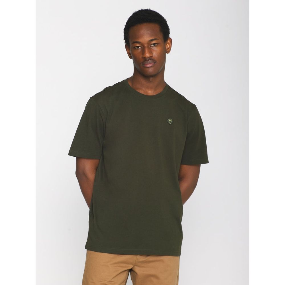 T-shirt à badge brodé en coton bio | vert forêt "badge tee forrest night" 1090 forrest night homme