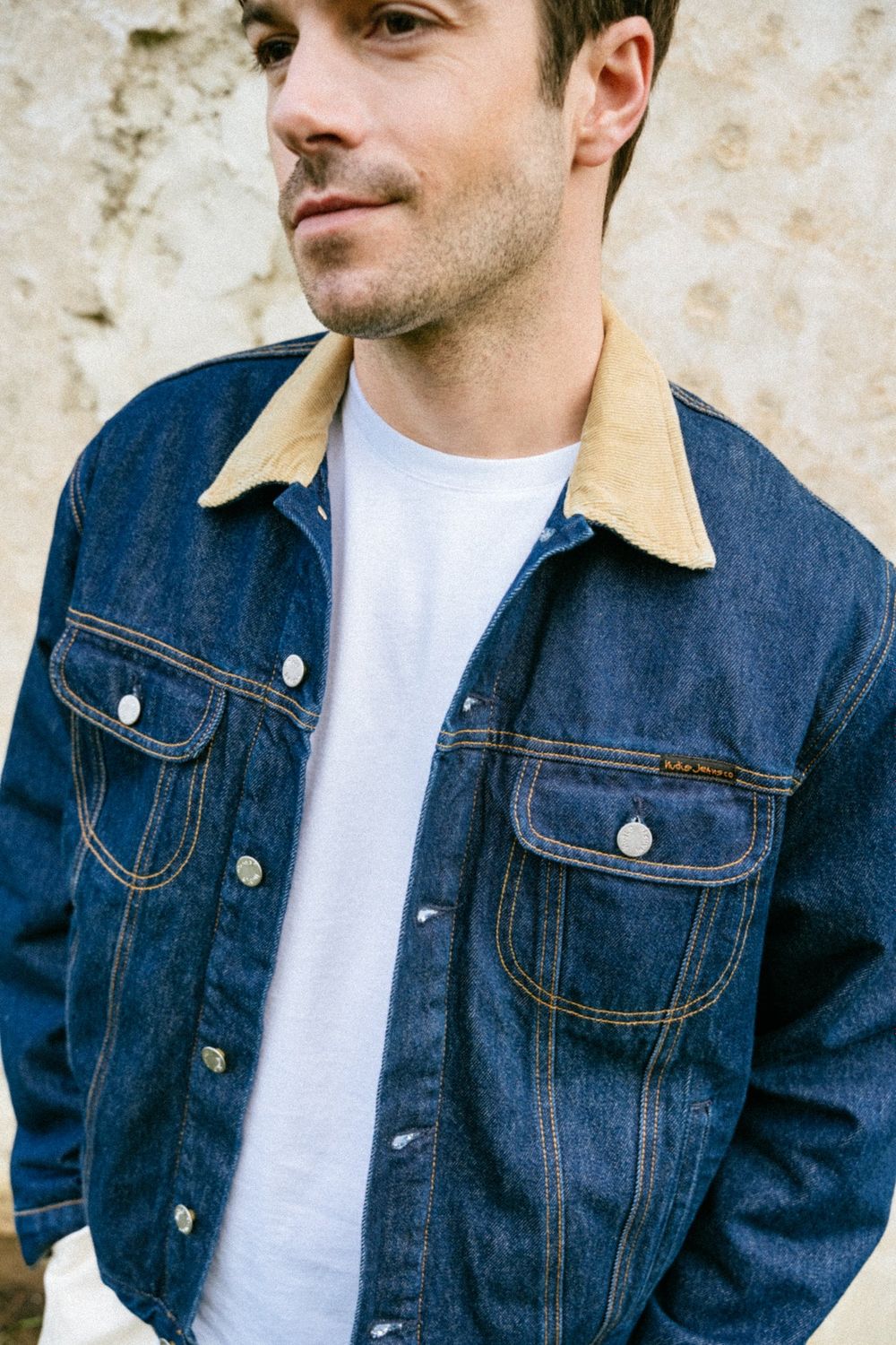 Veste denim doublée en coton bio | brut "johnny thunder denim jacket" homme