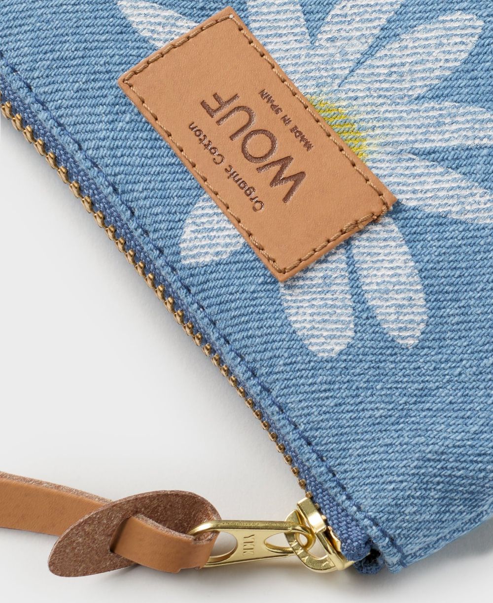 Pochette à motifs en denim de coton bio - drew small pouch femme - Wouf