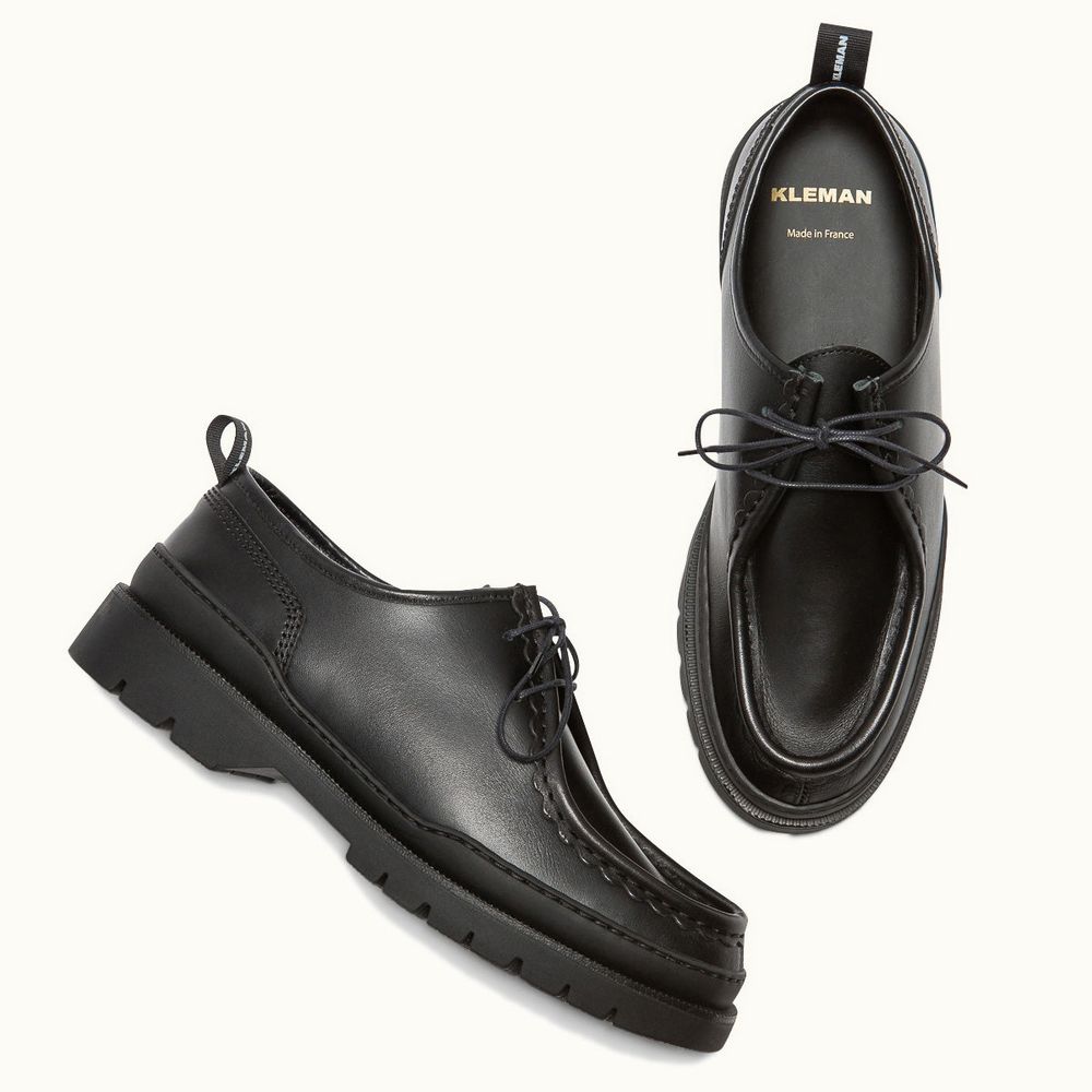 Derbies made in france en cuir certifié | noir "major noir" homme - Kleman
